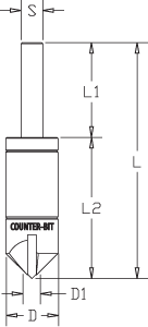 Counter-Bit Part Numbers, Straight Shank, High Speed Steel Blade